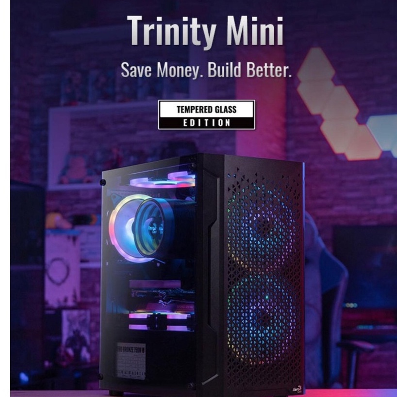Jual Aerocool Trinity Mini - Mini Tower Tempered Glass m-ATX Gaming ...