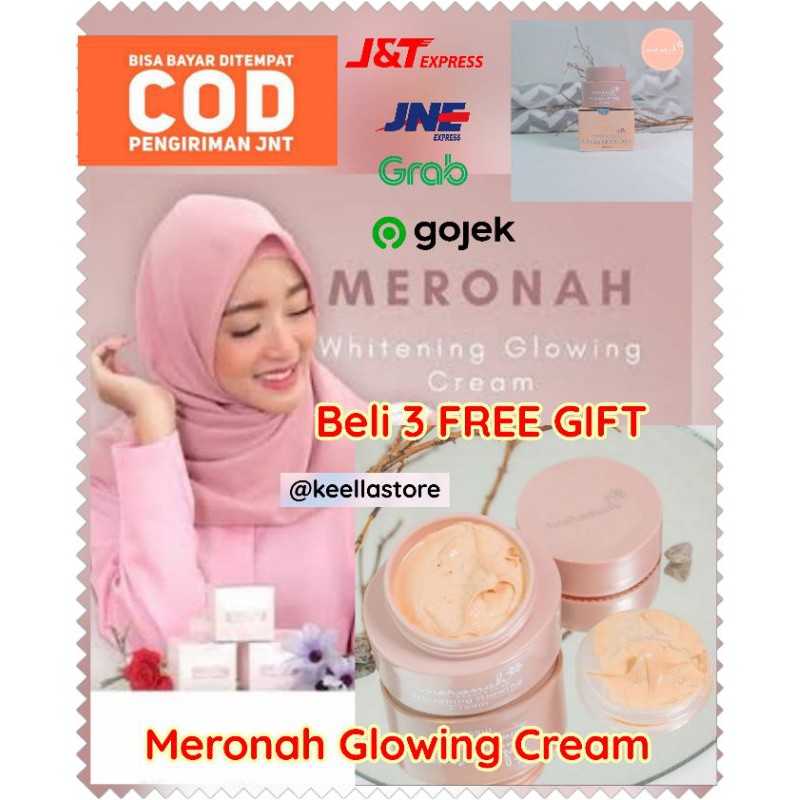 Jual Meronah whitening glowing cream 2in1 krim pelembab wajah glow ...