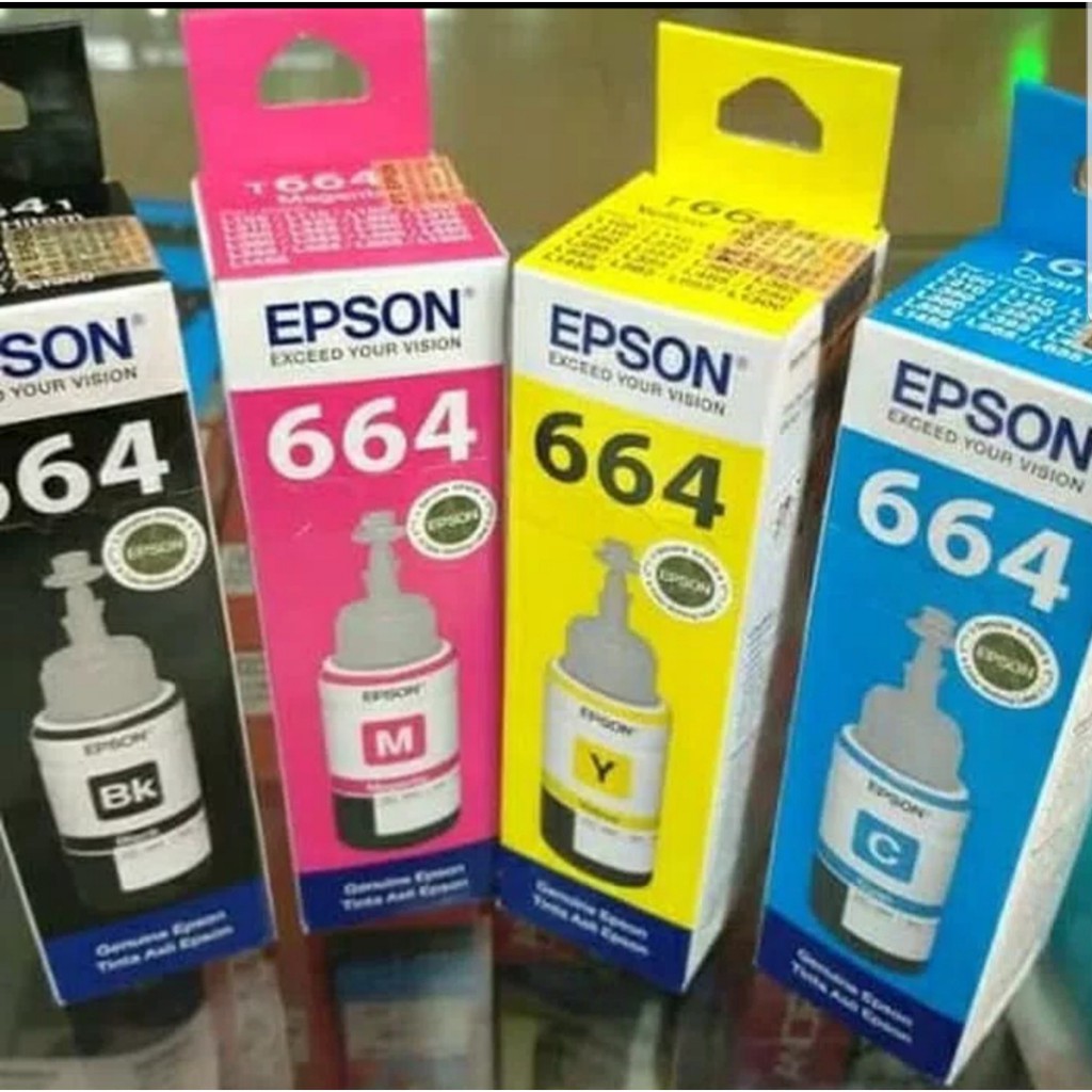 Jual Tinta Printer Original Epson 664 T664 Black / Hitam T6641 T6642 Colour | Shopee Indonesia