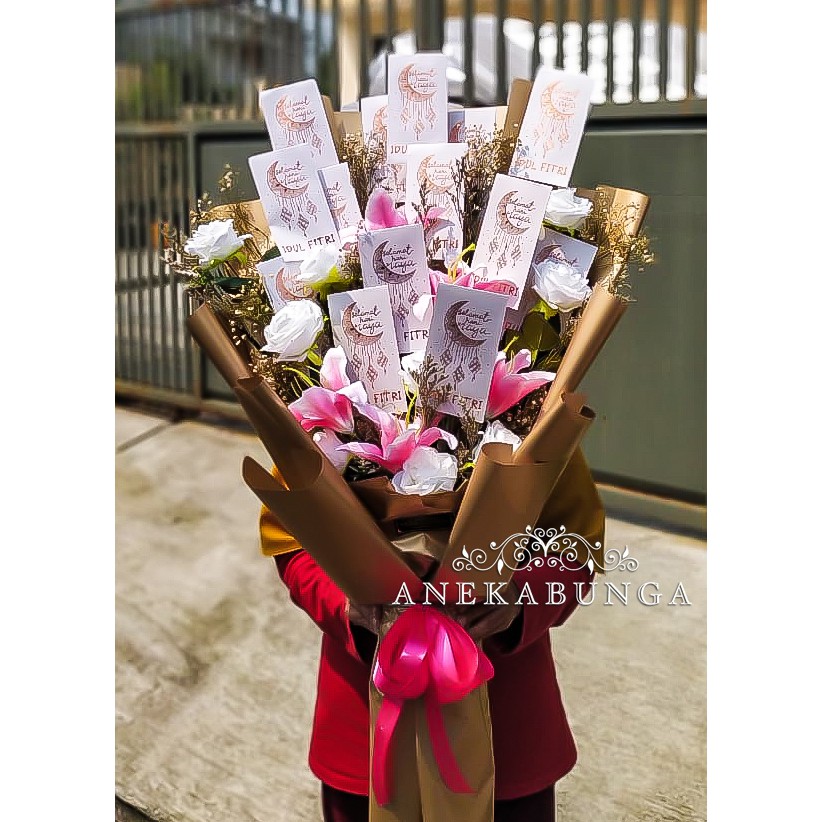 Jual Buket Amplop Uang Bunga Plastik Angpao Duit Lebaran Hadiah Hari ...