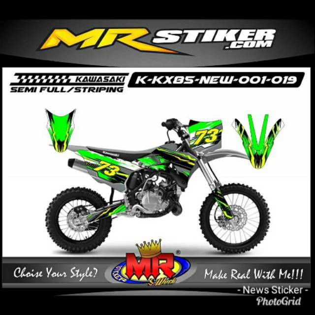 Jual Decal Premium Kawasaki KX 85 New hijau hitam Stiker Sticker ...
