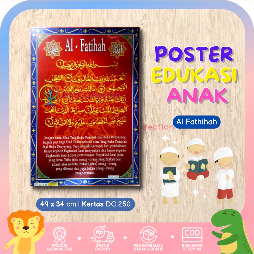 Jual Poster Edukasi Anak Muslim Islami Belajar Al-Fatihah | Shopee ...