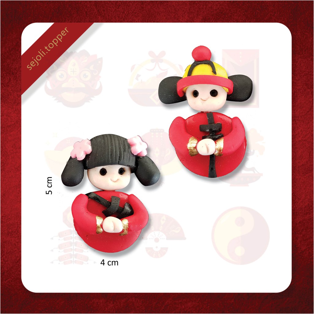 Jual Hiasan Kue Imlek Edition / Cake Topper Imlek / Clay Couple Jibao ...