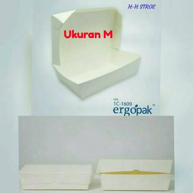 Jual Paper lunch box anti panas ukuran m merk ERGOPACK ( per 100 pcs ...