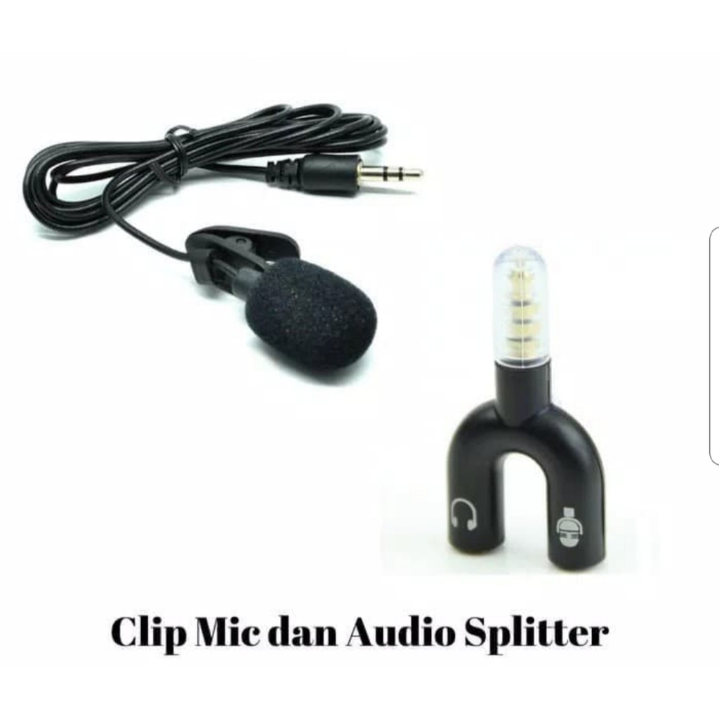 Jual PAKET MIC CLIP + U AUDIO SPLITTER - MICROPHONE CLIP ON 3.5MM ...