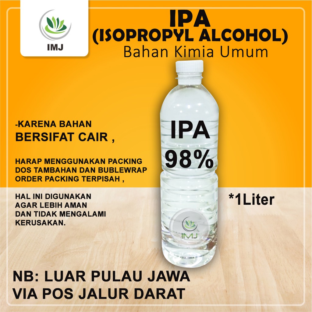 Jual IPA Isopropyl Alcohol 98% | Handsanitizer Bahan Kemasan 1 L | Shopee Indonesia