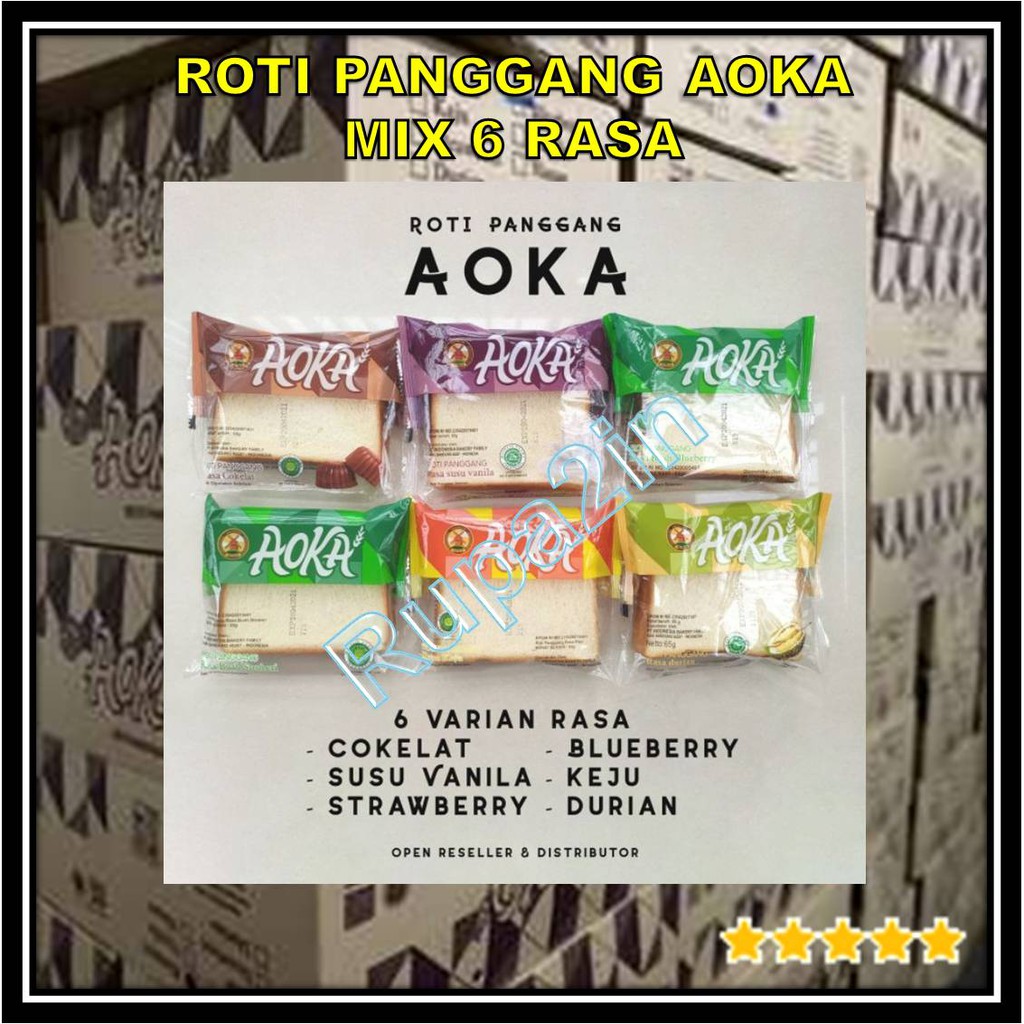 Jual Aoka Roti Tawar Panggang Sandwich Isi Selai Dus Karton