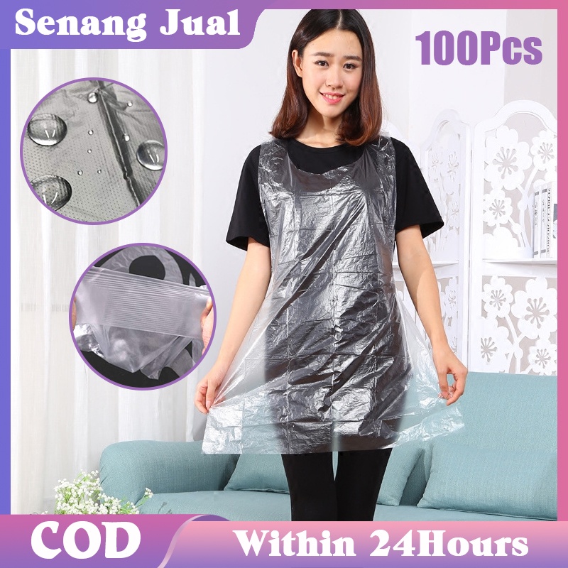 Jual 100Pcs Apron Celemek 100CM Plastik Disposable Serba Guna PE ...