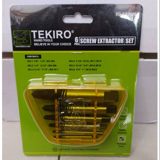 Jual Tekiro Screw Extractor / Tap Balik Tekiro Set / Cabut Baut Patah ...