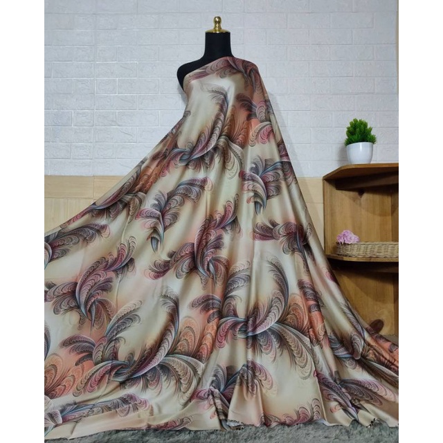 Jual s.005.01 kain silk satin sutra italy Italian motif batik kerang ...