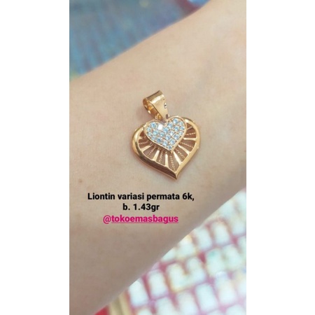 Jual liontin emas asli variasi permata k300/6k | Shopee Indonesia