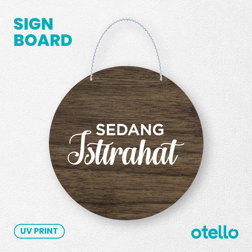 Jual Otello - Signage Sedang Istirahat Sign Board Kayu Wooden Papan ...