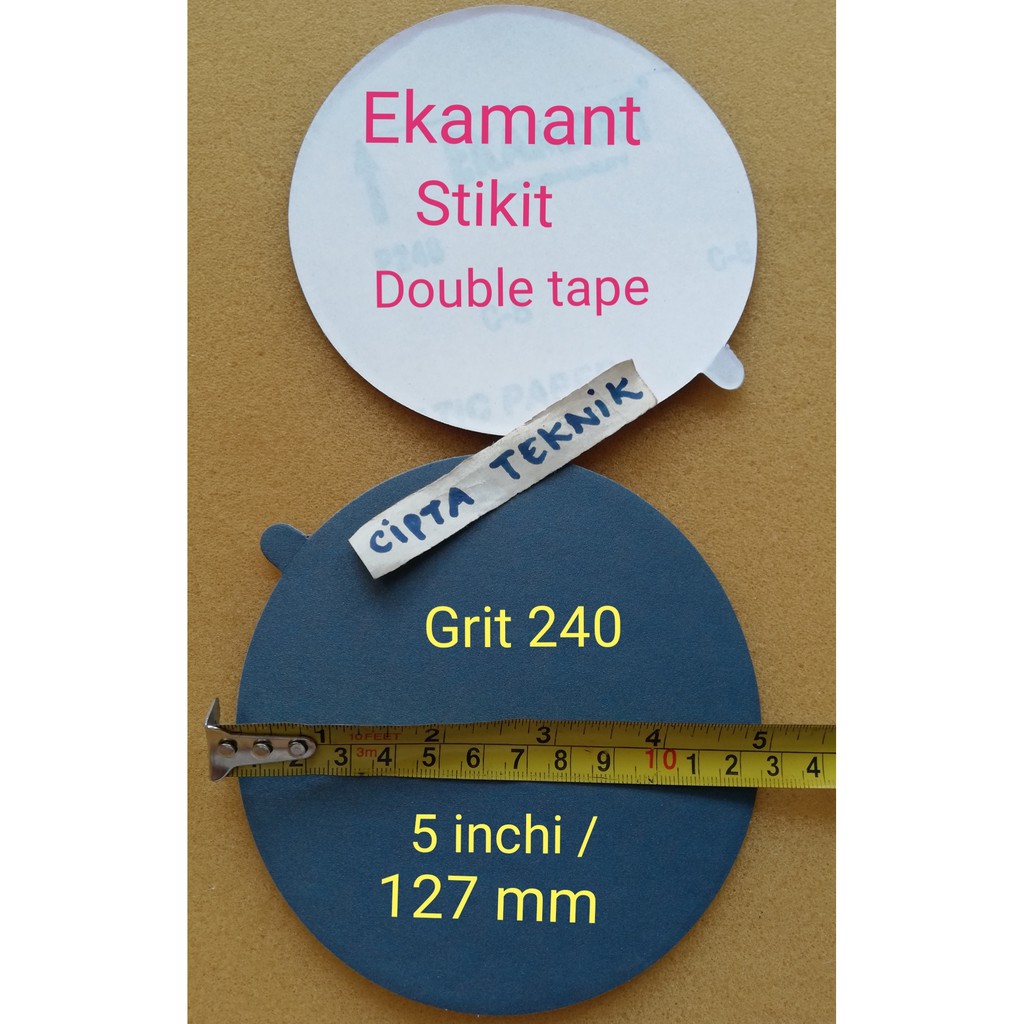 Jual Amplas Bulat Stikit 5 inchi Grit 240 Ekamant Model Tempel Pakai ...