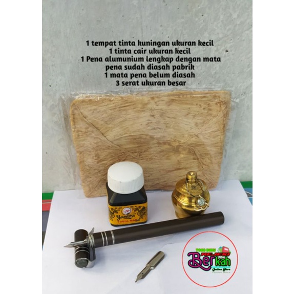 Jual satu set paket hemat peralatan menulis lengkap Pena kayu pena tutul pena celup bak tinta ...