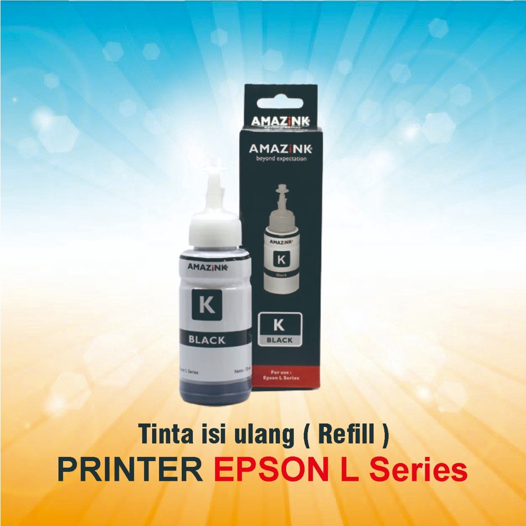 Jual Tinta Printer EPSON L Series 70 ml warna BLACK / HITAM untuk isi ...