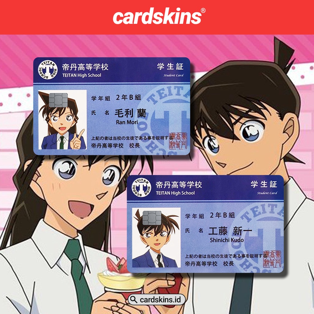 Jual TEITAN STUDENT ID SHINICHI KUDO RAN MORI | GARSKIN / STICKER KARTU ...