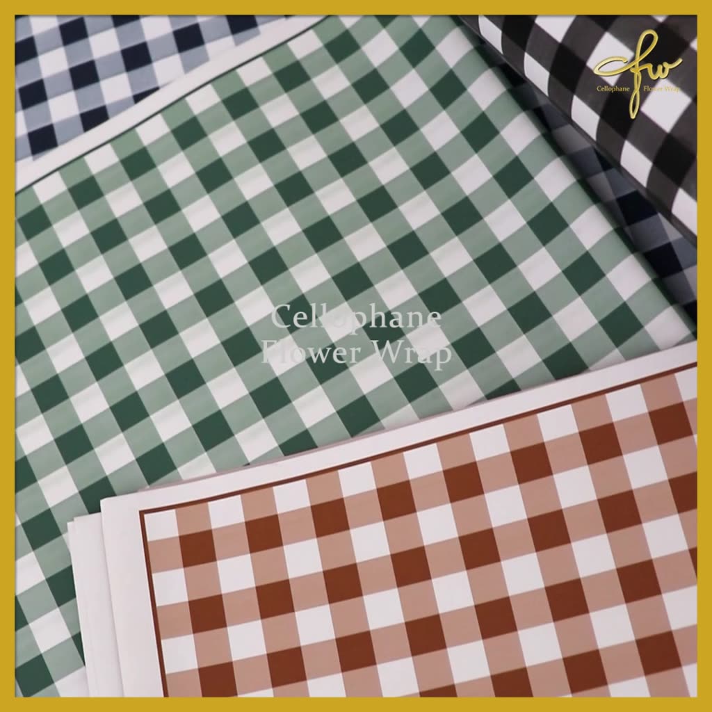 Jual Kertas Buket BiColor Square Pattern Catur Cellophane Flower ...
