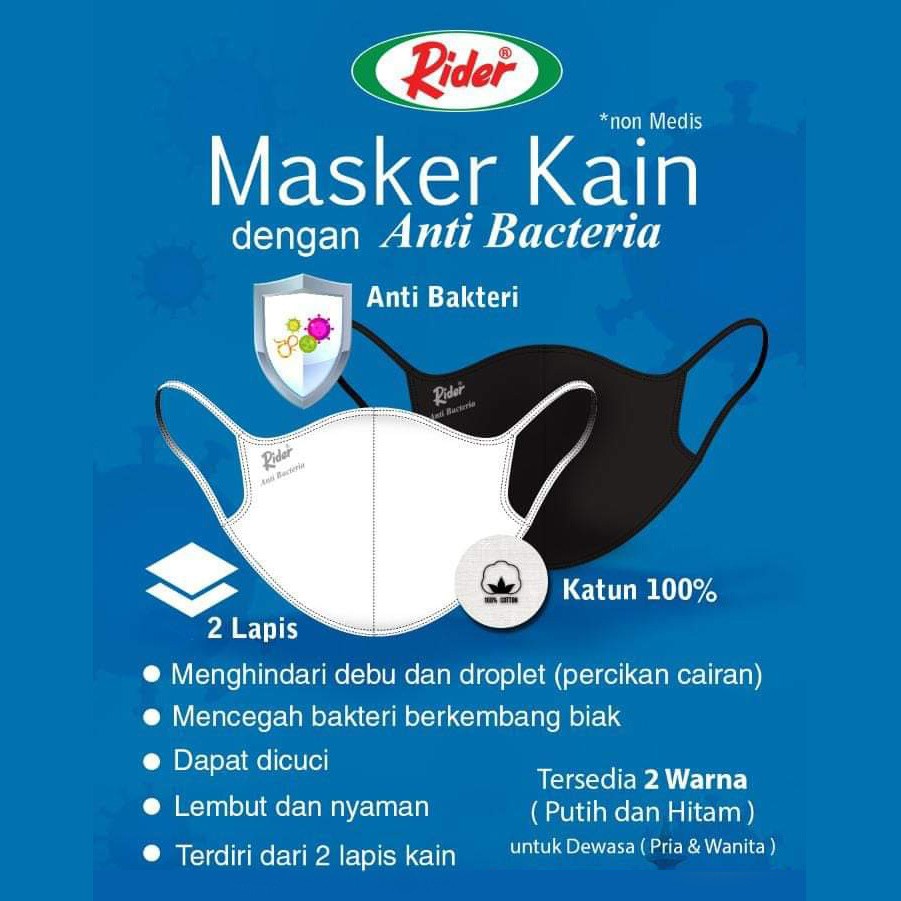 Jual Masker Kain Rider Dewasa - Anti Bakteri - Non Medis | Shopee Indonesia
