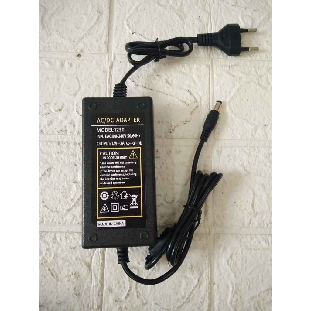Jual ADAPTOR 12V 3A model : 1230 Jek DC 5.5mm X 2.1mm - 2.5mm | Shopee ...