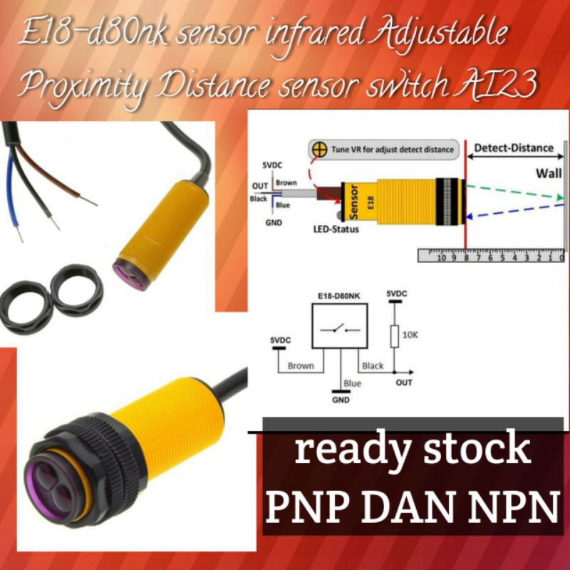 Jual sensor e18 d80nk infrared | Shopee Indonesia