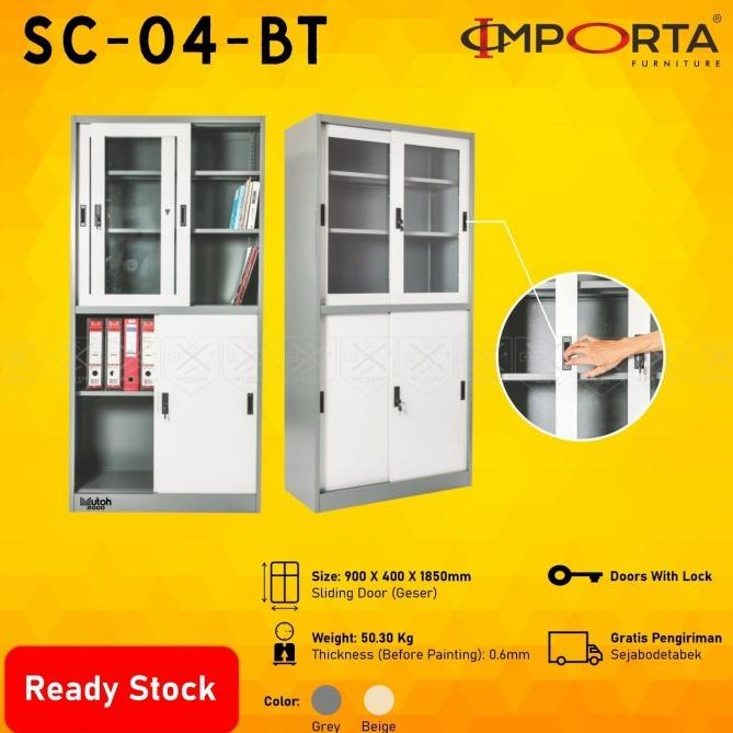 Jual Lemari Arsip Lemari Besi Pintu Sliding Kaca & Besi Importa Sc-04Bt ...