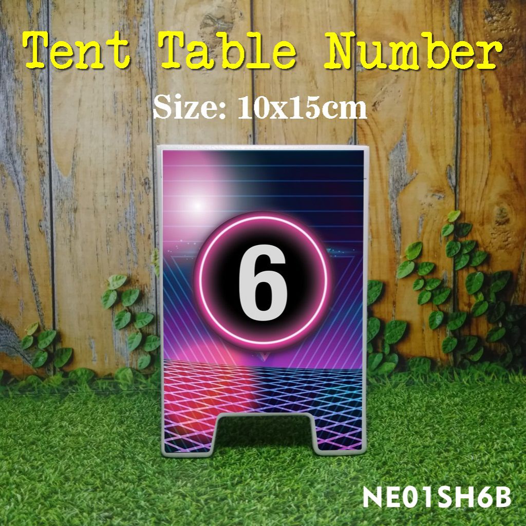 Jual Nomor Meja Model Tenda Motif Neon Tent Table Number Cafe Resto ...