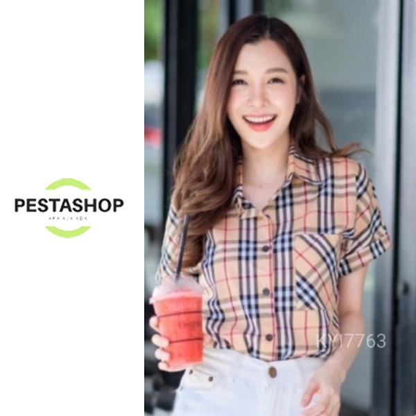 Jual Kemeja Wanita Model Stitching dan Terbuka dengan Potongan Longgar ...