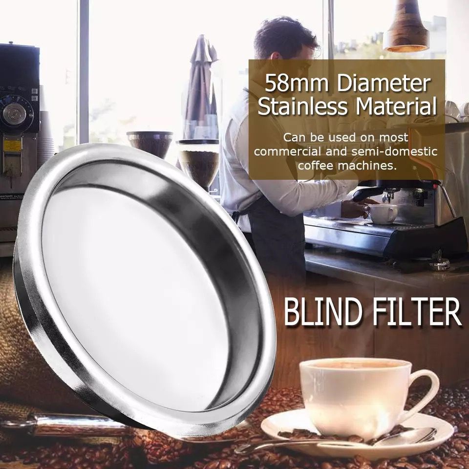 Jual blind basket filter portafilter 51mm 58mm backflush espresso ...