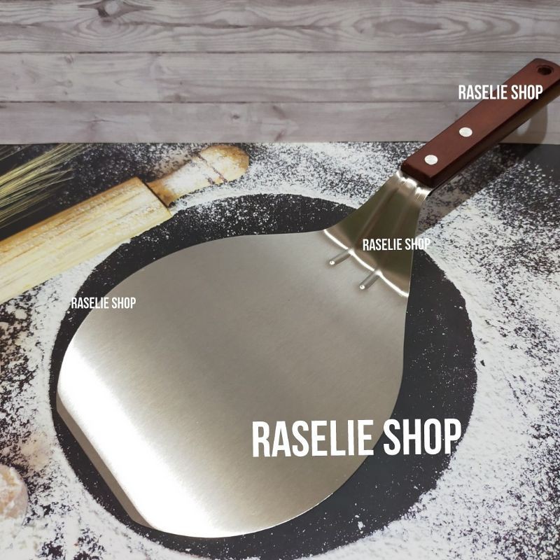Jual Round Cake Lifter Sekop Pizza Bulat Scrapper Stainless Baking ...