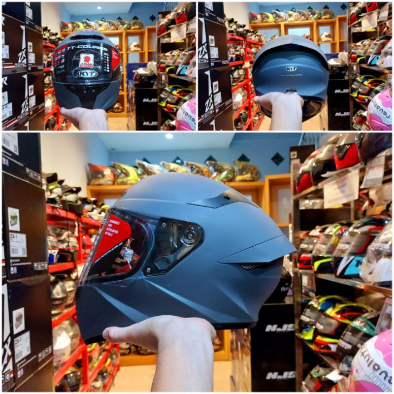 Jual HELM KYT TT COURSE GORILA GREY DOFF | Shopee Indonesia