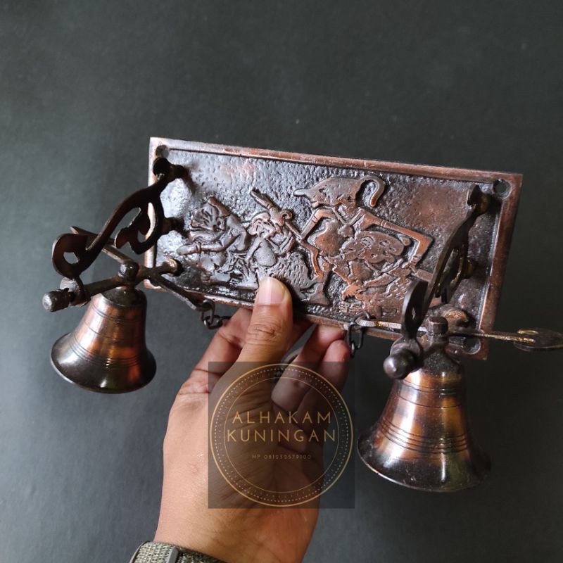 Jual bel lonceng rumah kuningan double bel punokawan | Shopee Indonesia