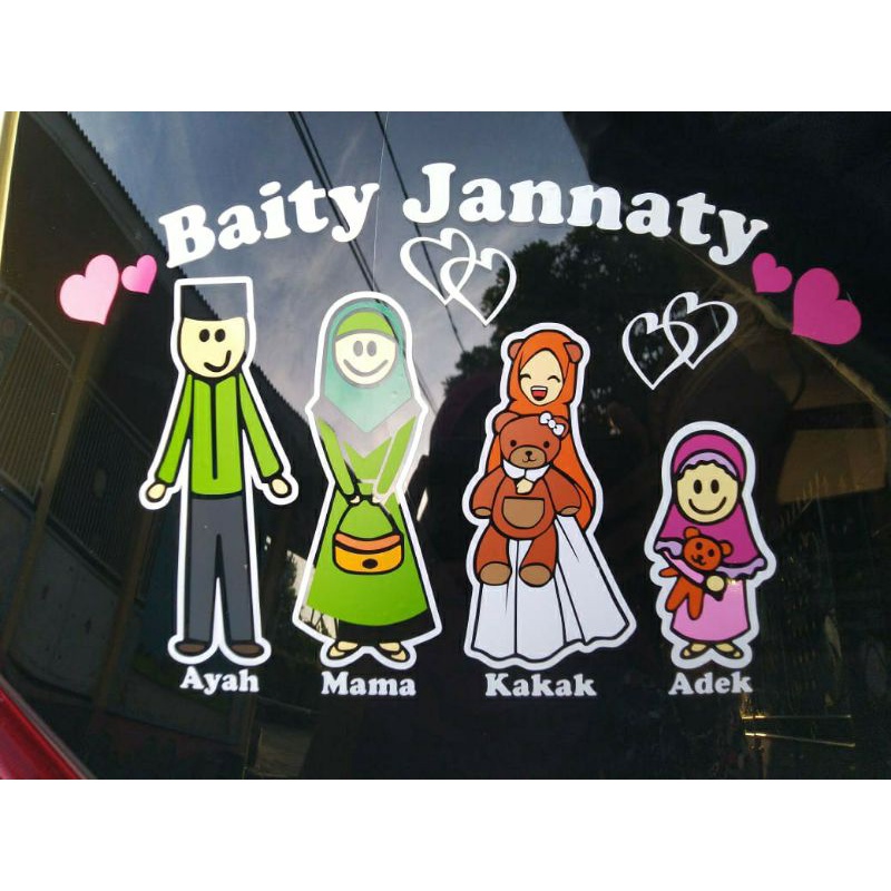 Jual Stiker Mobil Happy Family Warna(Wajib Baca Deskripsi Produk ...