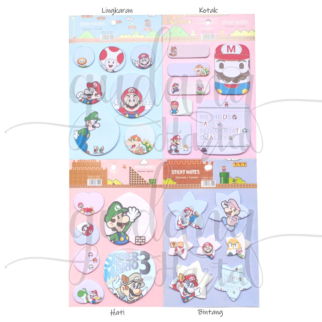 Jual Sticky Notes Super Mario Bross Note Lucu Unik Memo GH 301104 ...