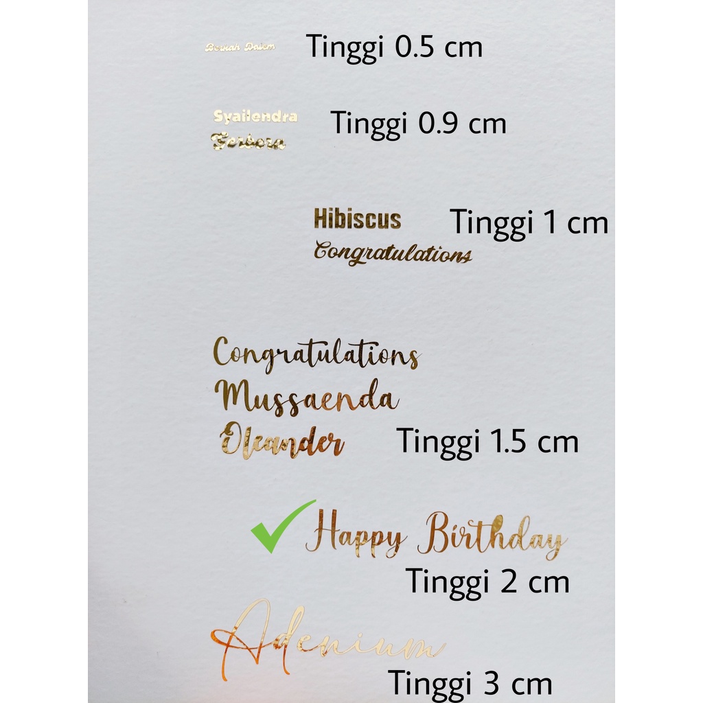 Jual Stiker Emas - GOLD CHROME Sticker - Sticker kartu bunga kering ...