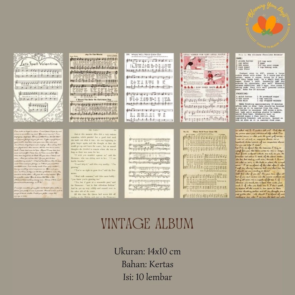 Jual Bloomingyourdays Vintage Stories Paper Kertas Alat Tulis Gaya ...