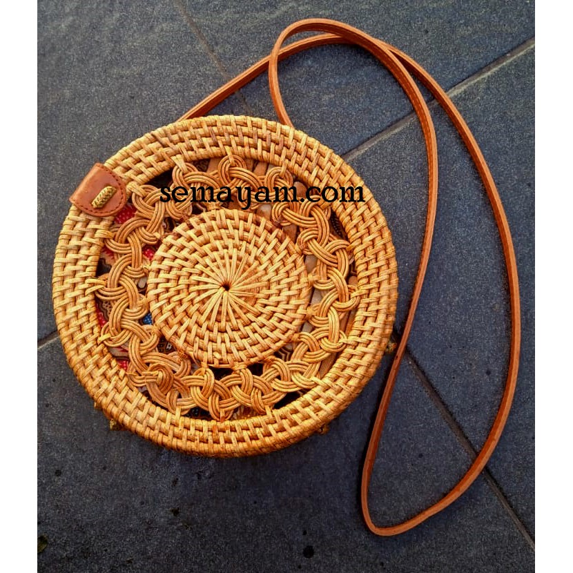Jual Tas Rotan / Ate Bulat Bali - Motif Ulir - Natural - 20cm (Klip ...