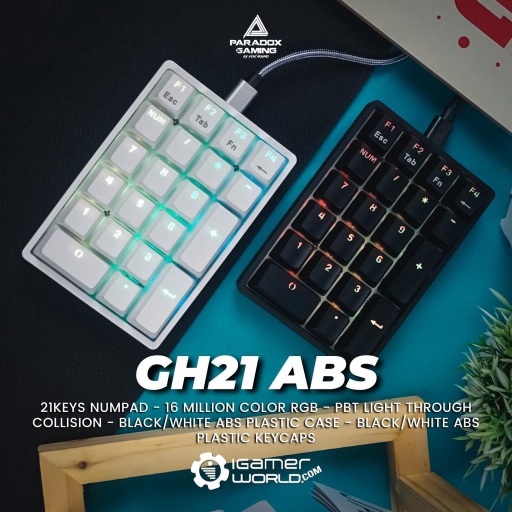 Jual Paradox Gaming GH-21 / GH21 ABS Numpad Keycaps / ABS Case / USB Type C | Shopee Indonesia