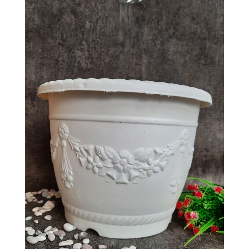 Jual POT BUNGA KB SHALLOM GLORY 25 / POT TANAMAN / POT PUTIH | Shopee ...