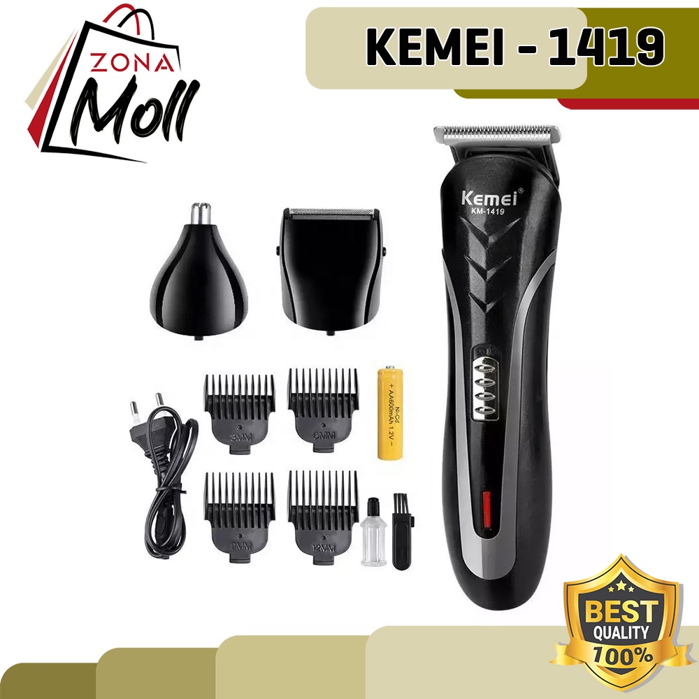 Jual ALAT CUKUR RAMBUT KM-1419 CORDLESS KEMEI KM1419 CUKURAN RAMBUT ...