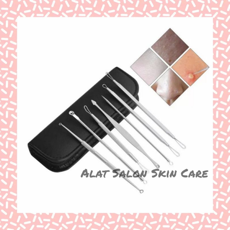 Jual ( Ready ) PIMPLE PICK 1 Set Isi 7 pcs alat pencet komedo / Pinset ...