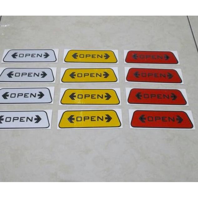 Jual MHC Sticker Stiker OPEN Pintu Mobil Satu Set 4 Buah . | Shopee ...