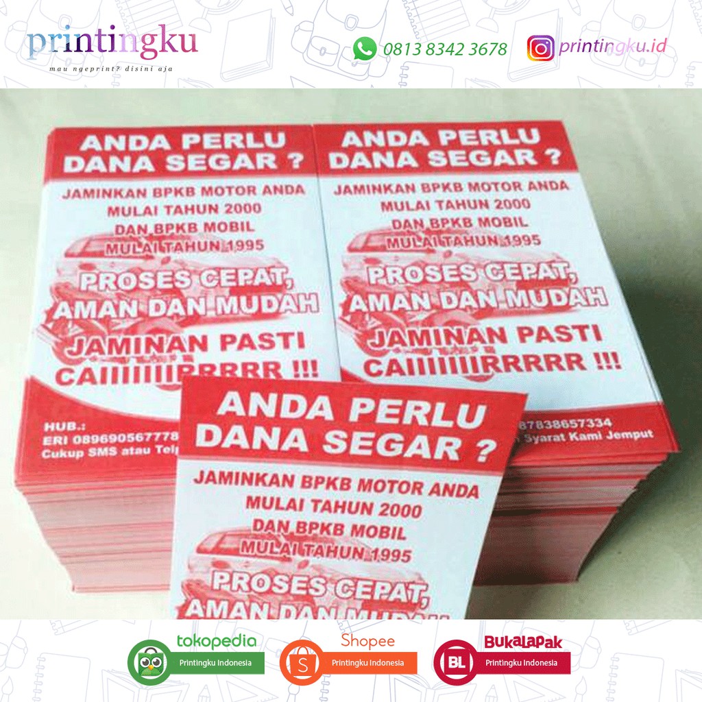 Jual CETAK BROSUR FLYER UKURAN A4 / A5 1 WARNA PER RIM / 500 LEMBAR ...