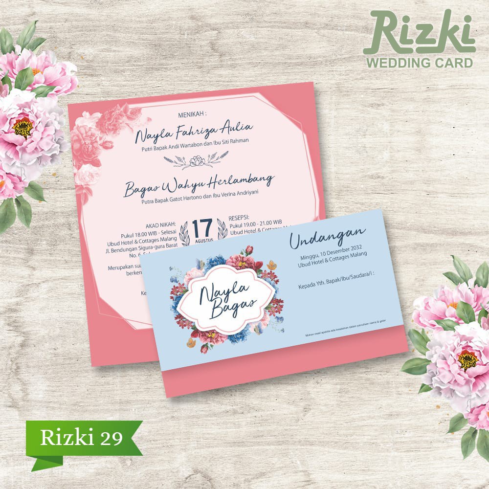 Jual Undangan Rizki 29 / Undangan Pernikahan / Undangan Murah ...