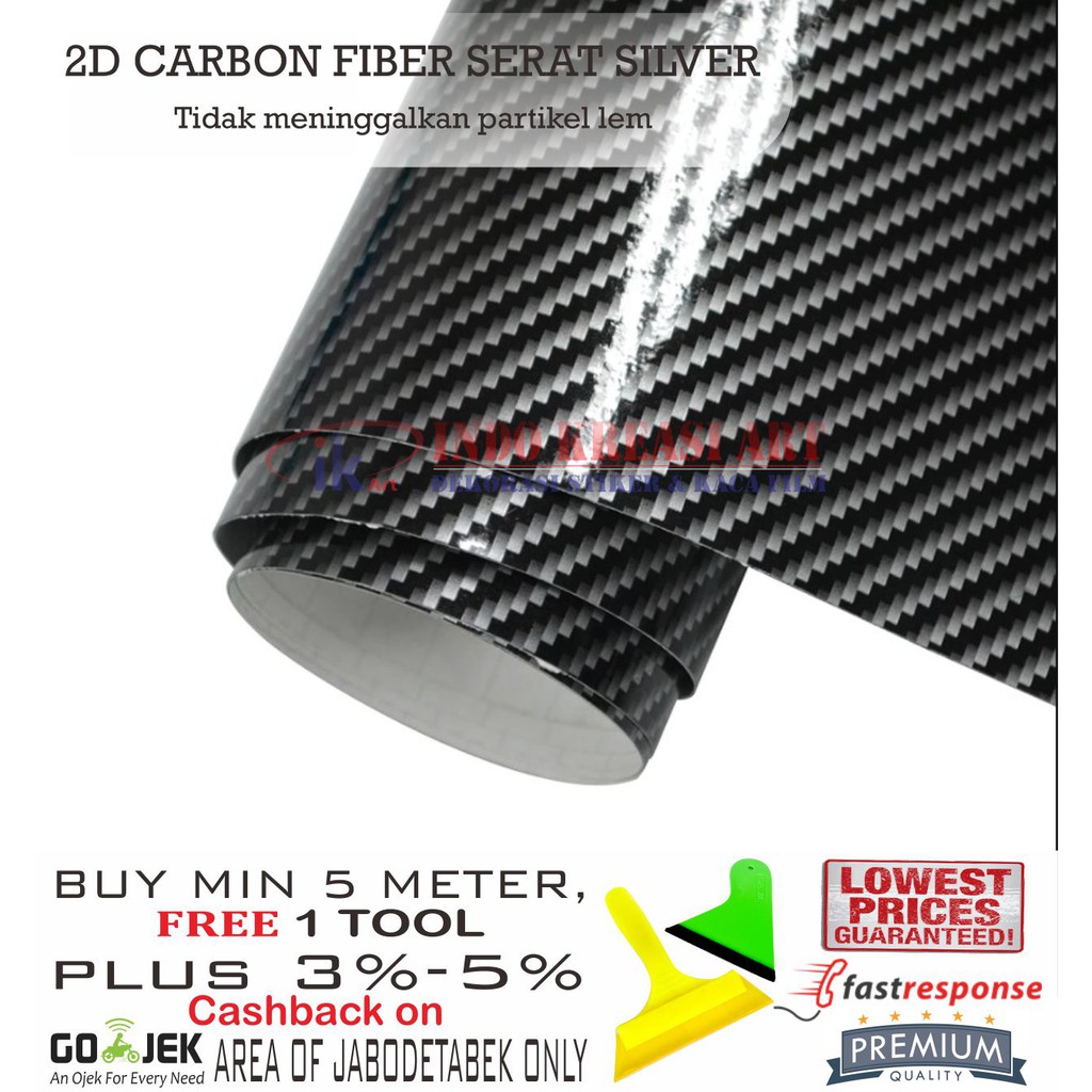 Jual STICKER MOBIL 2D CARBON GLOSSY STIKER KARBON SERAT SILVER BUKAN 6D ...