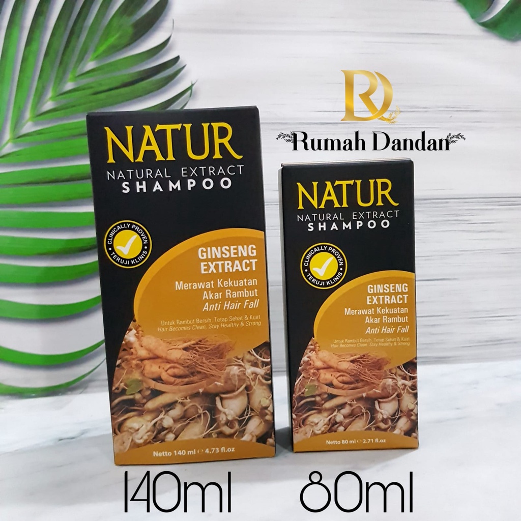 Jual NATUR Natural Extract Shampoo Ginseng Extract 140 - 80ML | Shopee ...