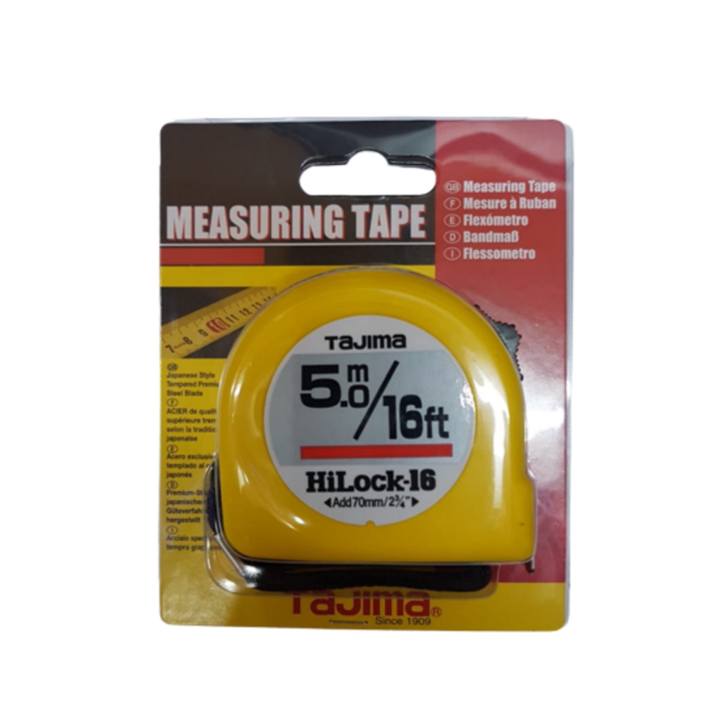 Jual Meteran Tajima 5 Meter Jepang - Tajima Asli Hi Lock Measuring tape 5M 6Ft Ori | Shopee ...