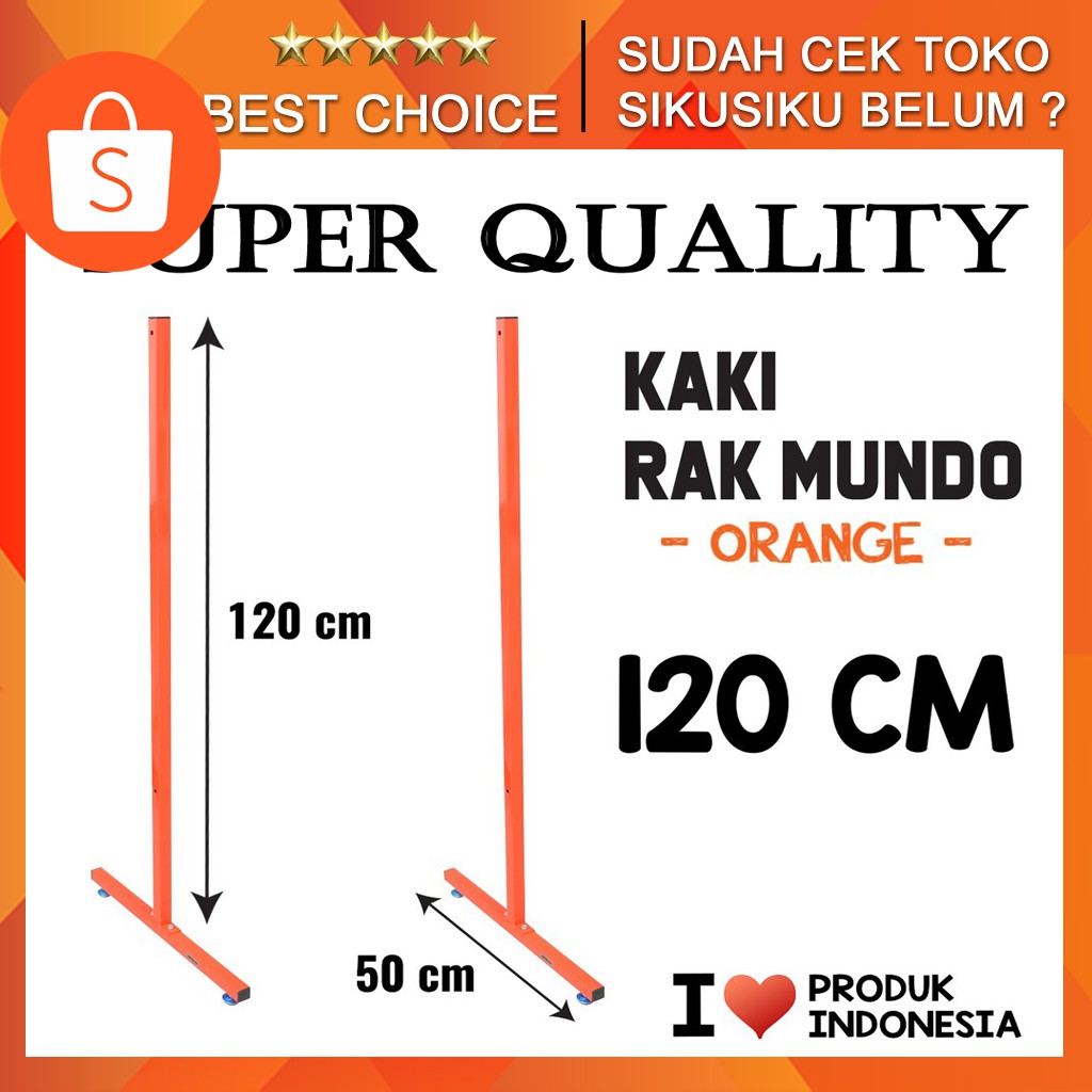 Jual Kaki Rak Mundo Tinggi 120CM Orange Display Cantolan RAM Dinding ...