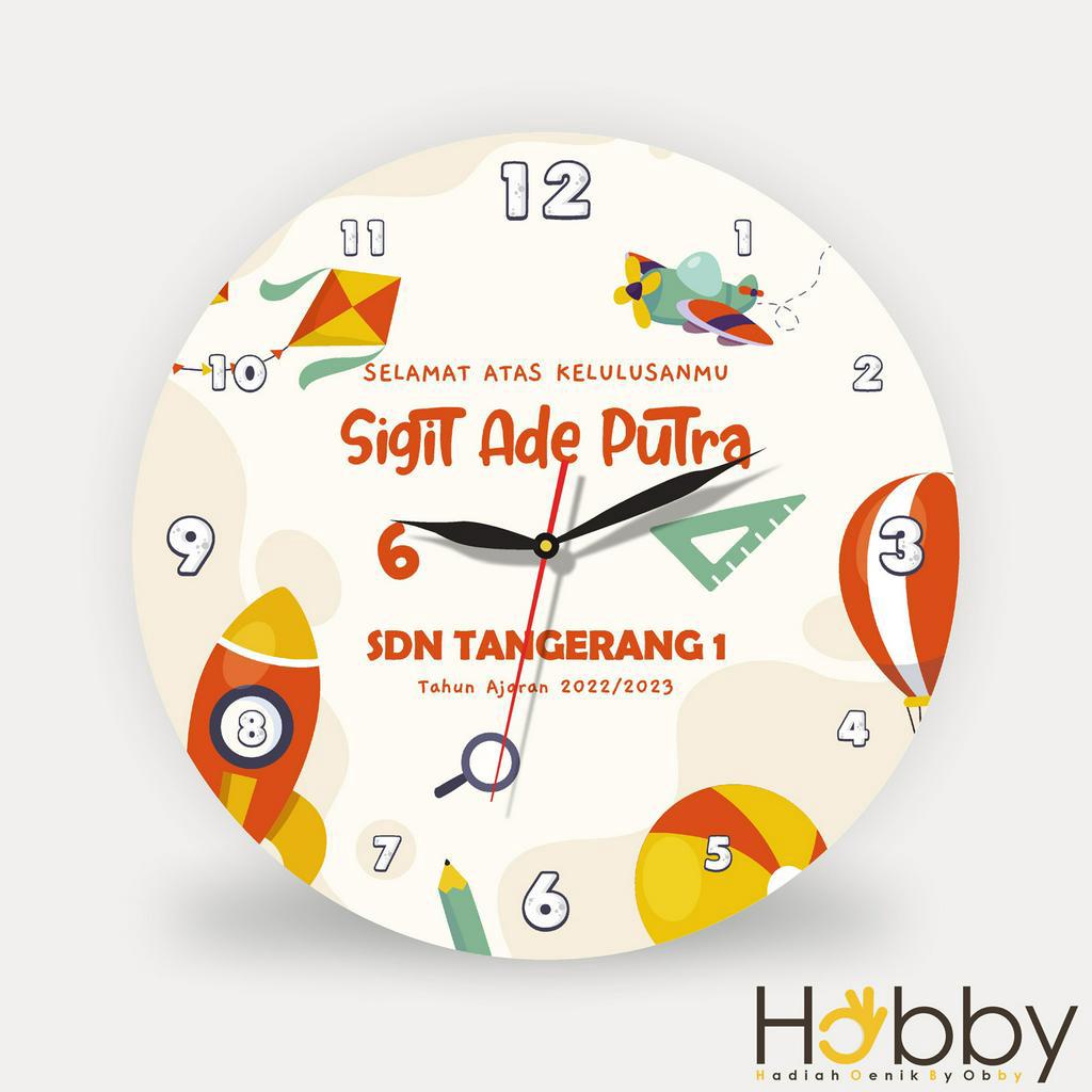 Jual JAM DINDING UNIK CUSTOM NAMA TULISAN HADIAH WISUDA KAYU KADO ...