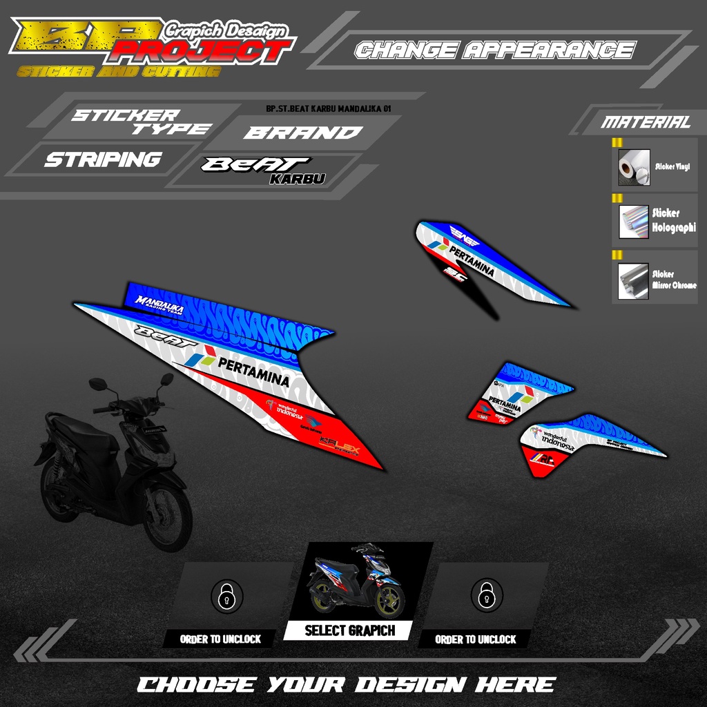 Jual STICKER Striping Beat Karbu 2008 2009 2010 2011 2012 - STRIPING ...