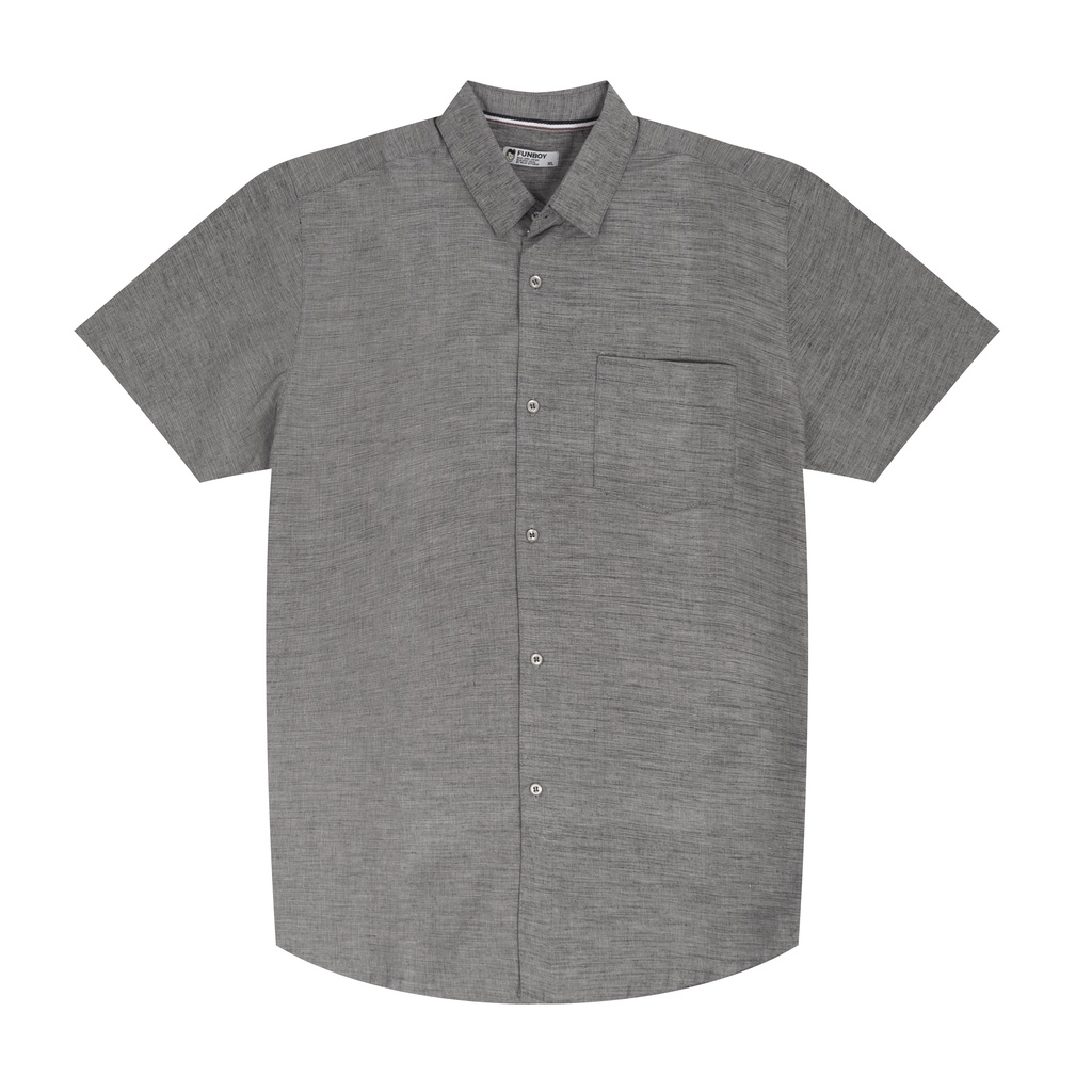 Jual Funboy Kemeja BLOCK SHIRT GREY | Shopee Indonesia